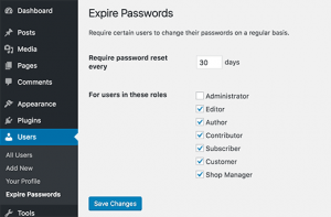 How to Force Users to Change Passwords in WordPress - Expire Password