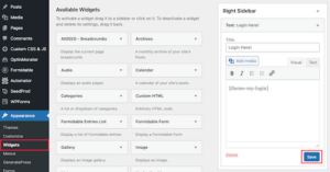 How to Add Front-End Login Page and Widgets in WordPress